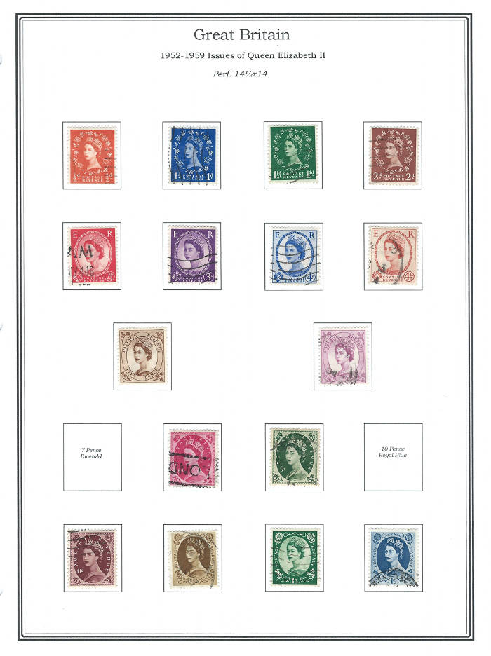 Downloadable Custom Stamp Album Page-The Queen Elizabeth II 1952-1959 ...